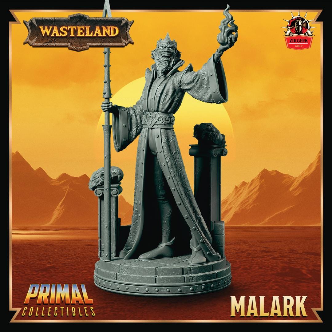 King Malark Male Wizard Miniature: 28/32/38mm Fantasy RPG Mini for Dnd ...