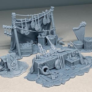 Medieval Market Scatter Terrain Set: 28/32/38mm Fantasy RPG Mini for ...