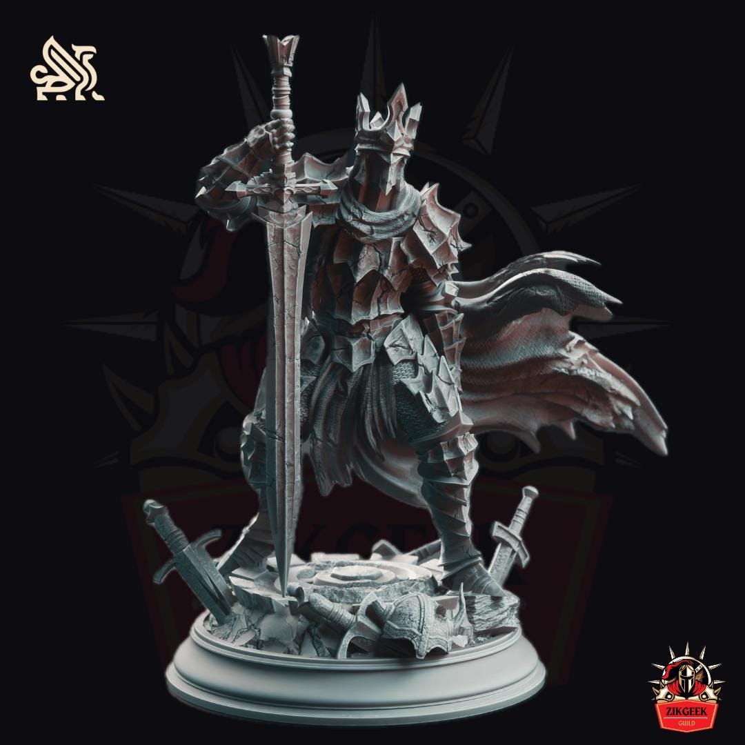 Void Knight Miniature: 28/32/38mm Fantasy RPG Mini for Dnd, TTRPG - Etsy