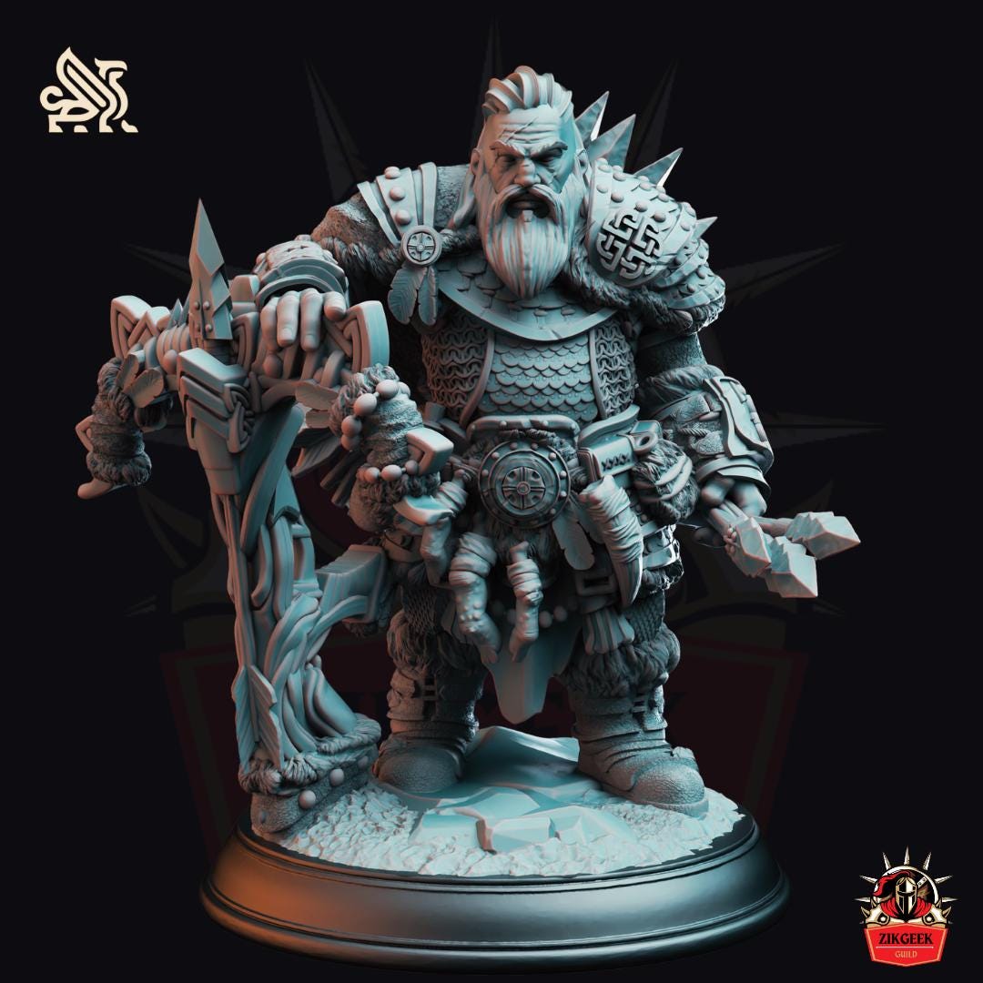 Dwarf Monster Slayer, Ranger Miniature: 28/32/38mm Fantasy RPG Mini for ...