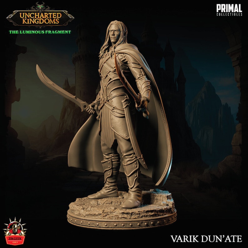 Male Drow, Dark Elf Fighter: 28/32/38mm Fantasy RPG Miniature for Dnd ...