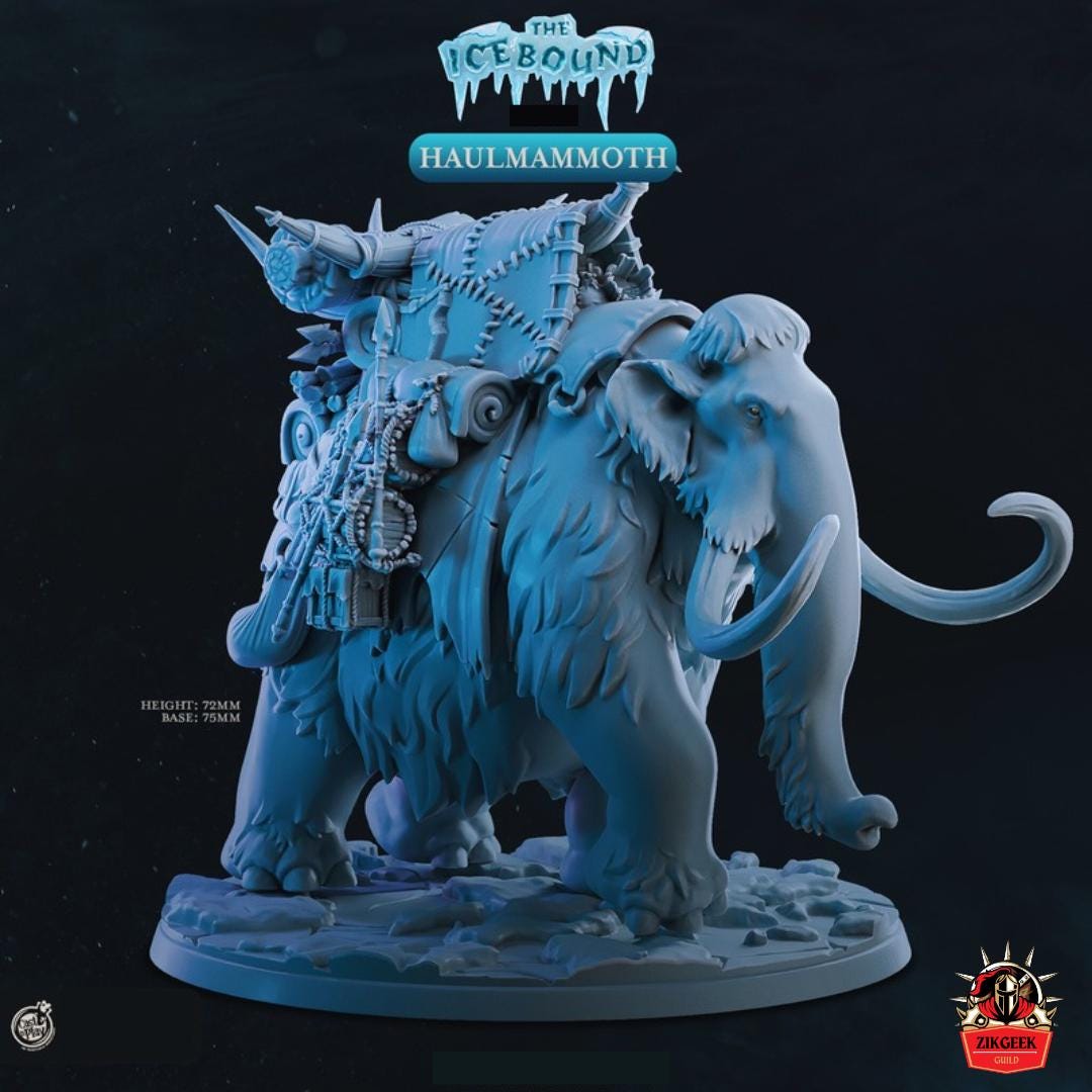 Haulmammoth Mammoth Miniature: 28/32/38mm Fantasy RPG Mini for Dnd ...