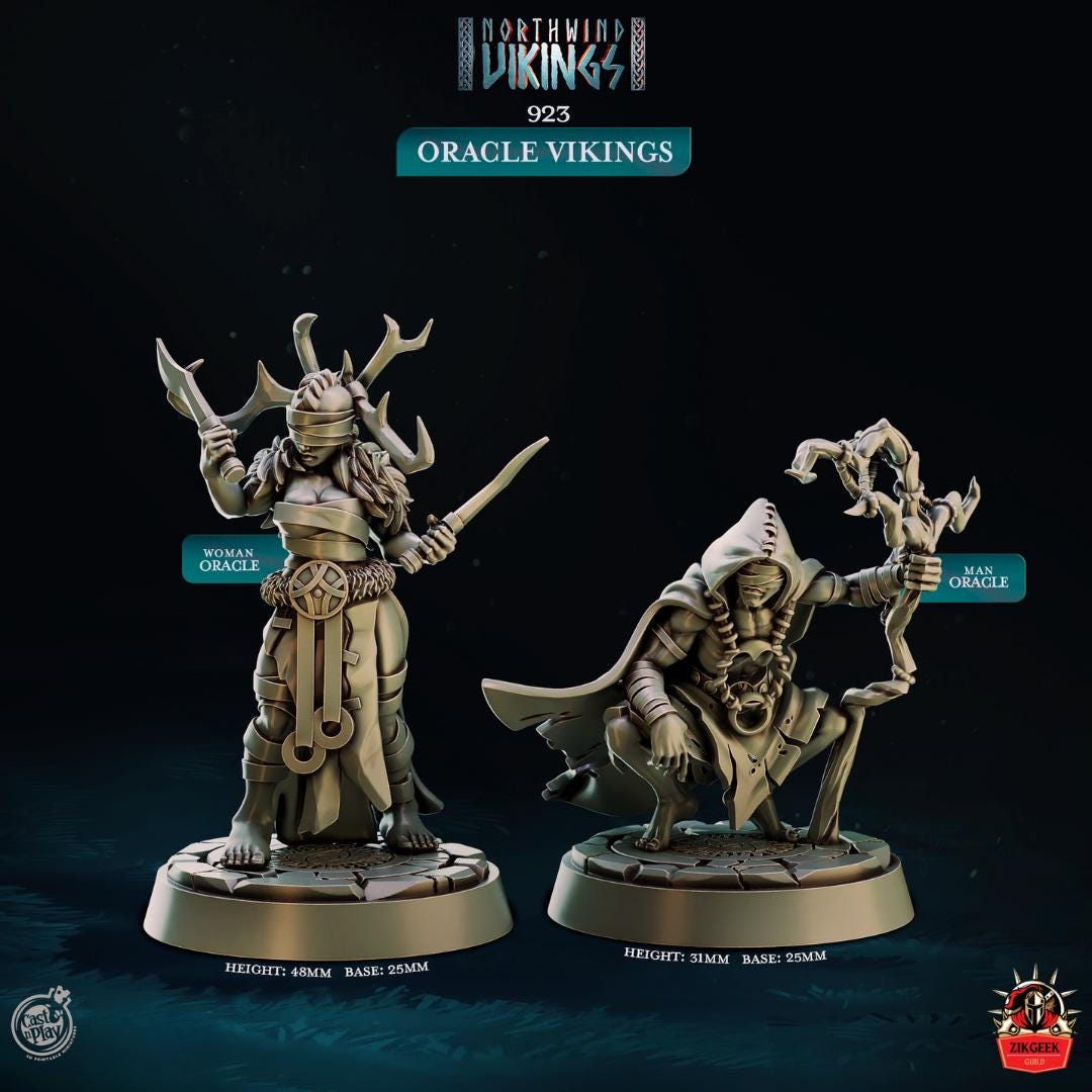 Oracle Vikings Resin Miniatures: 28/32/38mm Fantasy RPG Mini for Dnd ...