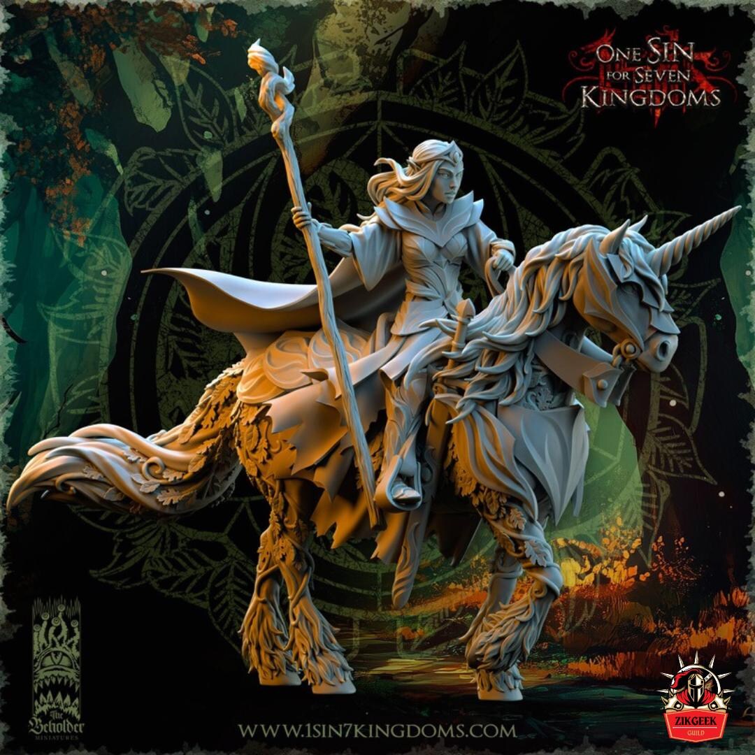 The Elf Queen on Horseback Miniature: 28/32/38mm Fantasy RPG Mini for ...