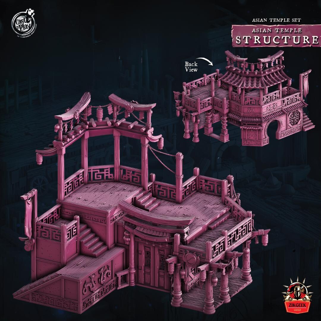 Asian Temple Terrain: 28/32/38mm Fantasy RPG Miniature for Dnd, TTRPG ...