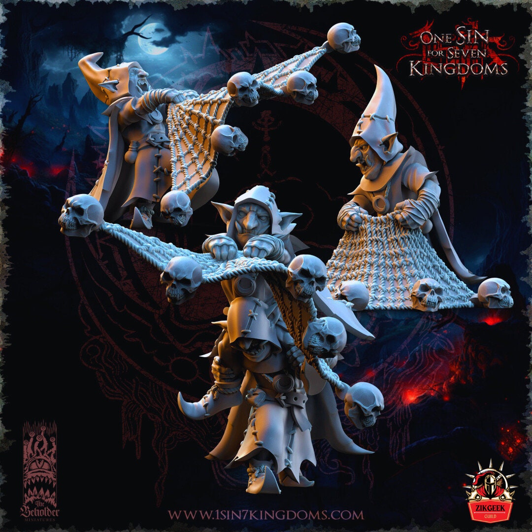 Black Horde Goblins Сatchers Miniatures: 28/32/38mm Fantasy RPG Mini ...