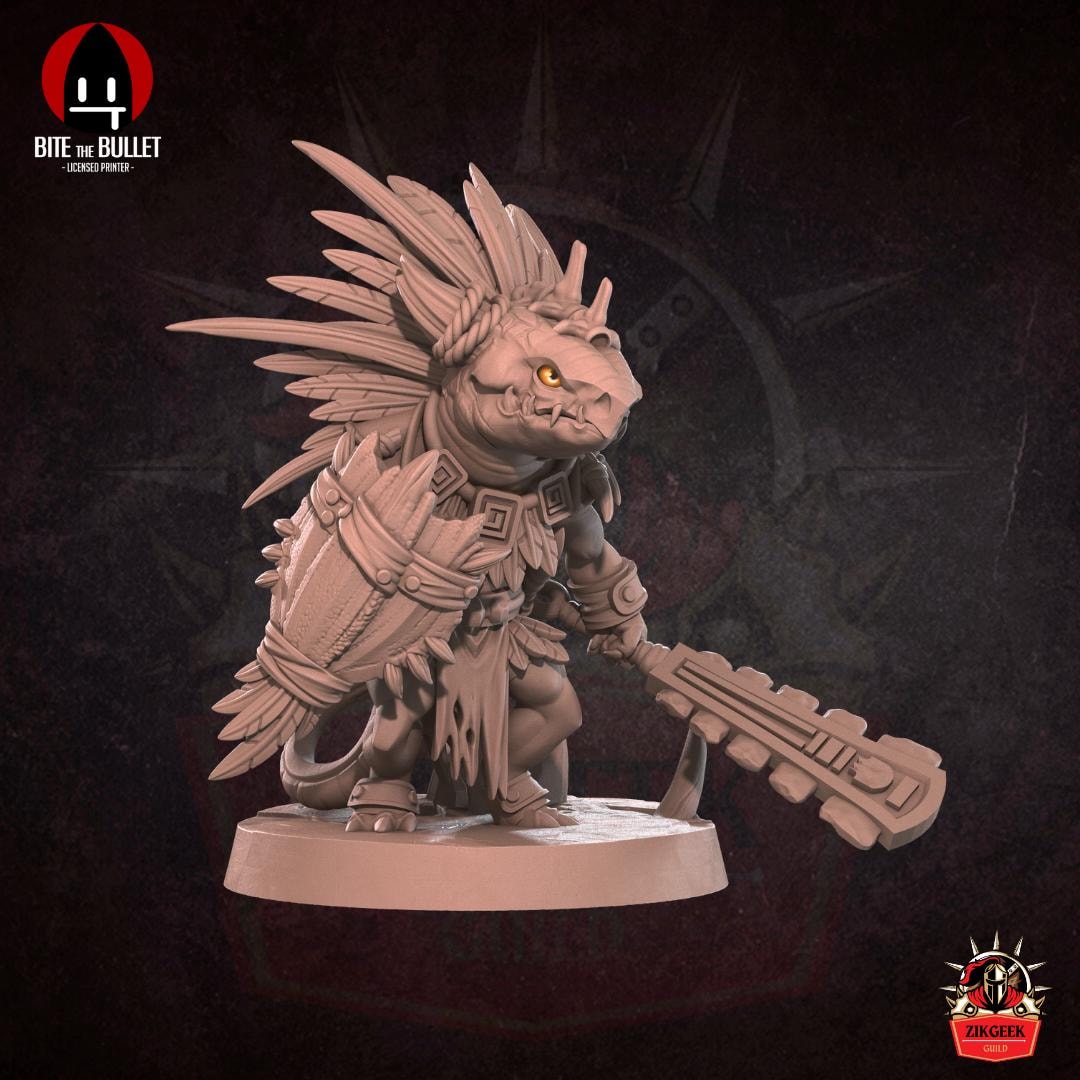 Kobold Tribal Warrior Miniature – 28mm 32mm Resin Fantasy Enemy Figure ...