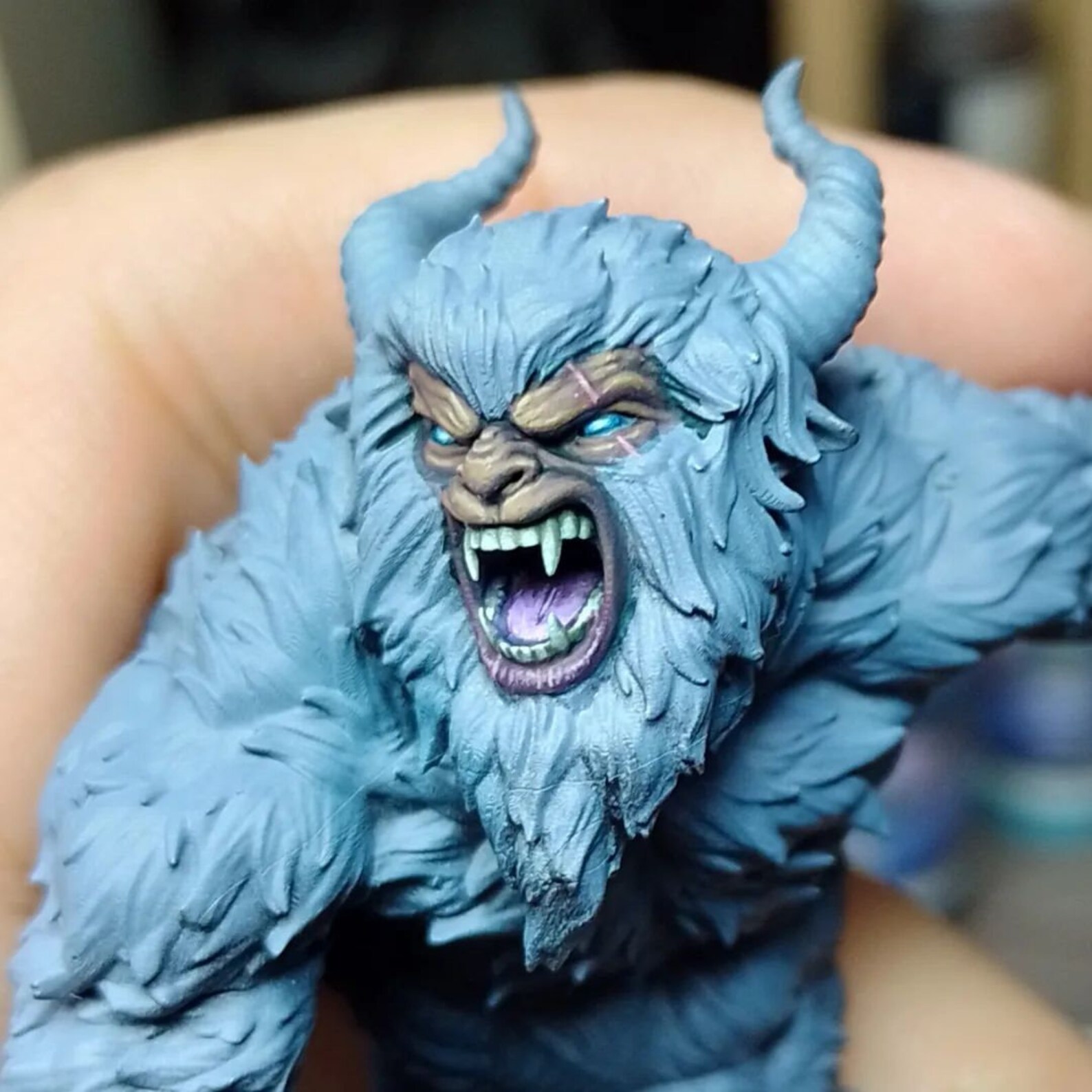 Wild Snow Yeti Monster Miniature: 28/32/38mm Fantasy RPG Mini for Dnd ...