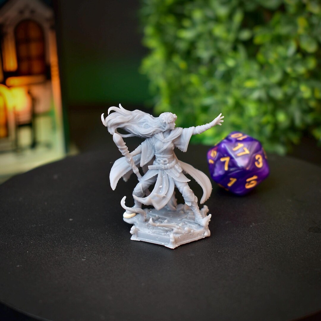Female Elf Druid Miniature: 28/32/38mm Fantasy RPG Mini for Dnd, TTRPG ...