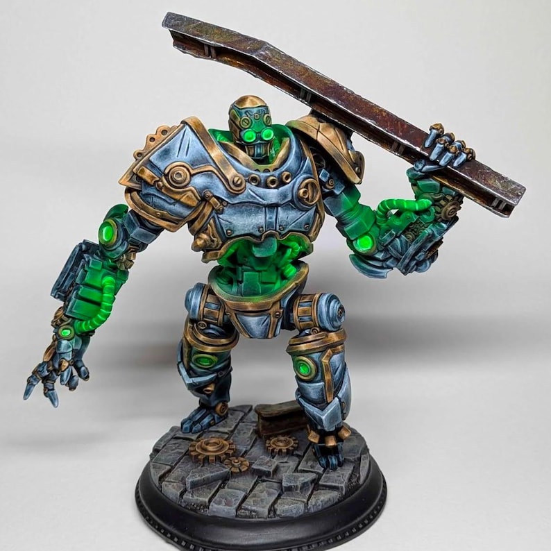 Steampunk Automaton Fighter Miniature: 28/32/38mm Fantasy RPG Mini for ...
