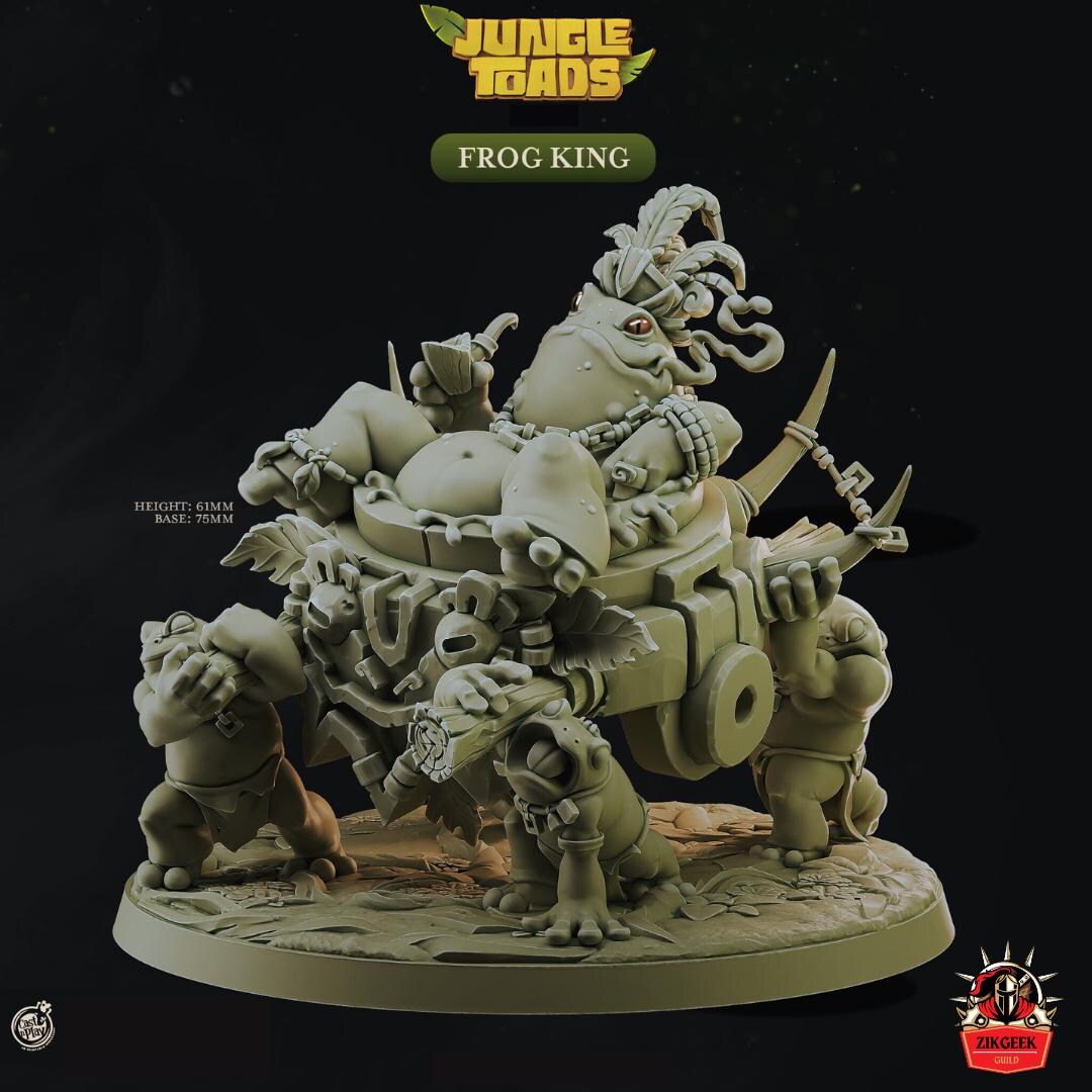 Frog King Miniature: 28/32/38mm Fantasy RPG Mini for Dnd, TTRPG - Etsy