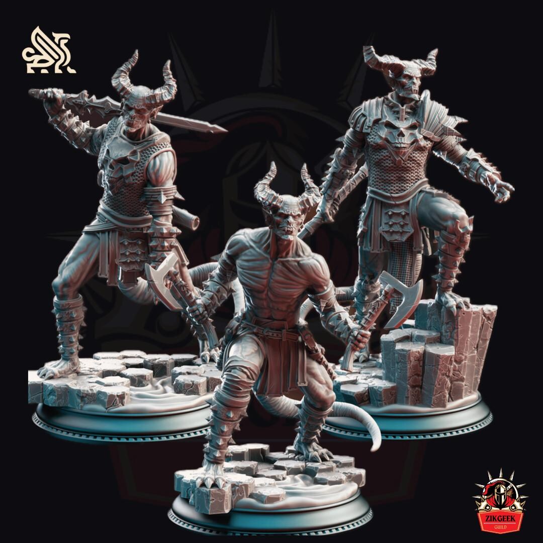 Devil Warriors of the Hell Miniatures: 28/32/38mm Fantasy RPG Mini for ...