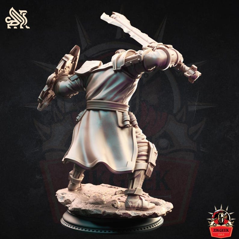 Human Artificer Enforcer Miniature: 28/32/38mm Fantasy RPG Mini for Dnd ...