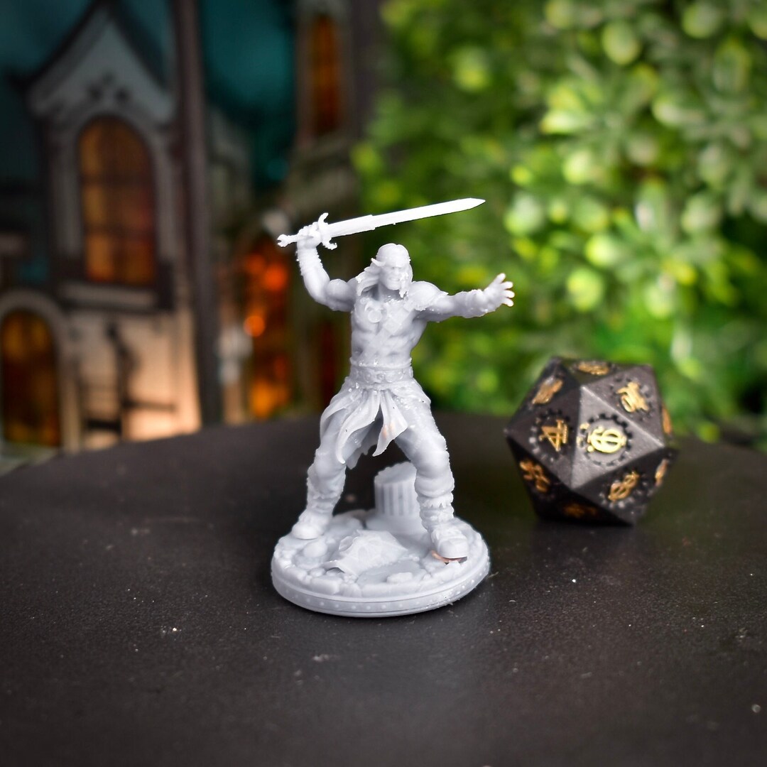 Human Barbarian Warrior Dnd Miniature Masters of Dungeon Hero Quest RPG ...