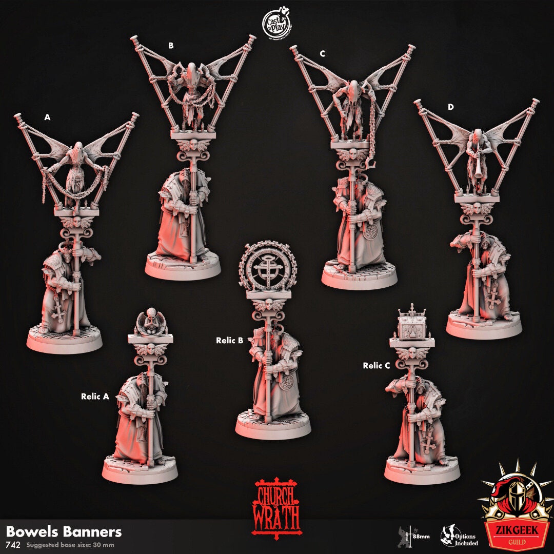 Bowels Banners Dark Cultist Gothic Dnd Enemy Tabletop Game Miniature ...