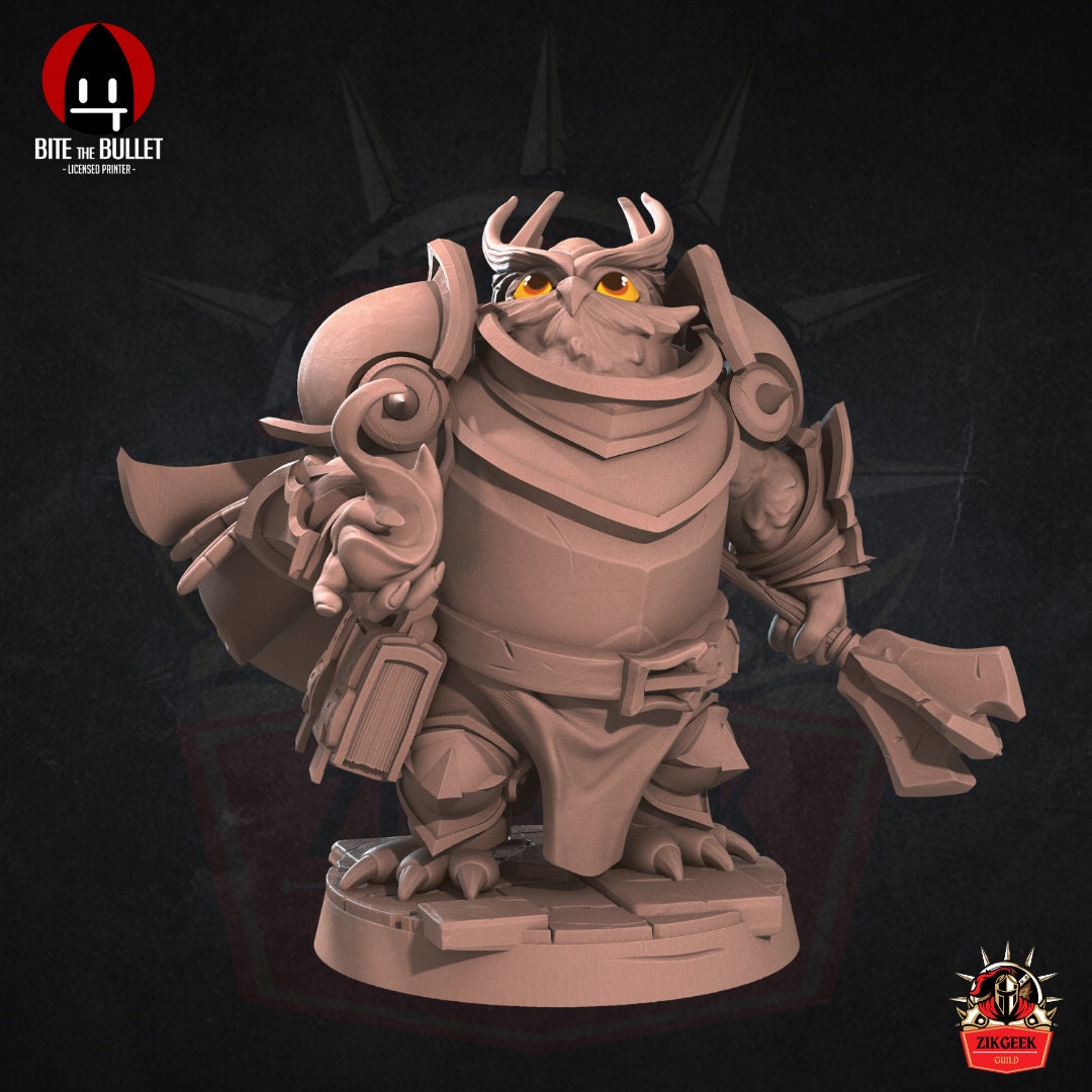 Owlfolk Cleric Miniature: 28/32/38mm Fantasy RPG Mini for Dnd, TTRPG ...