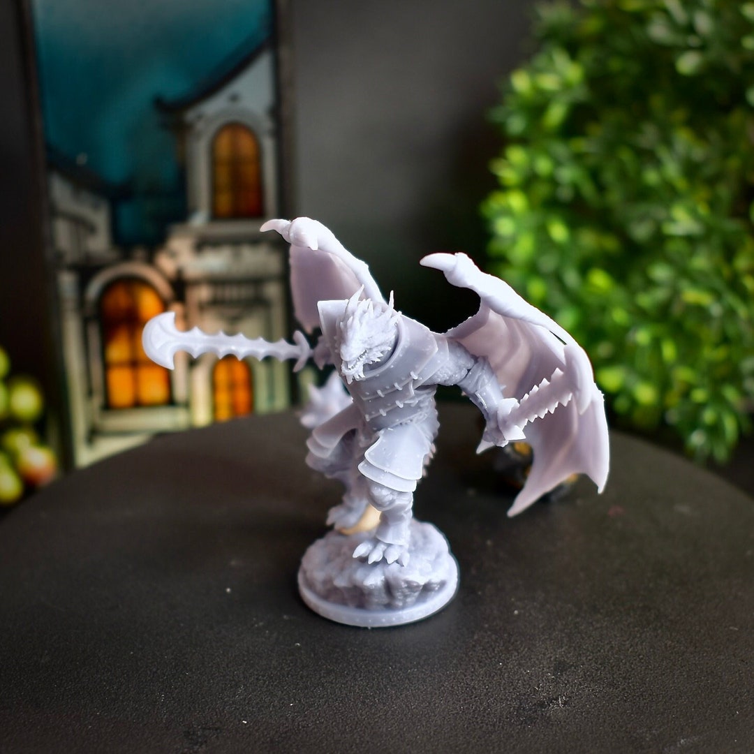 Draconian Knight Warrior Enemy Miniature Dungeons and Dragons Mini ...