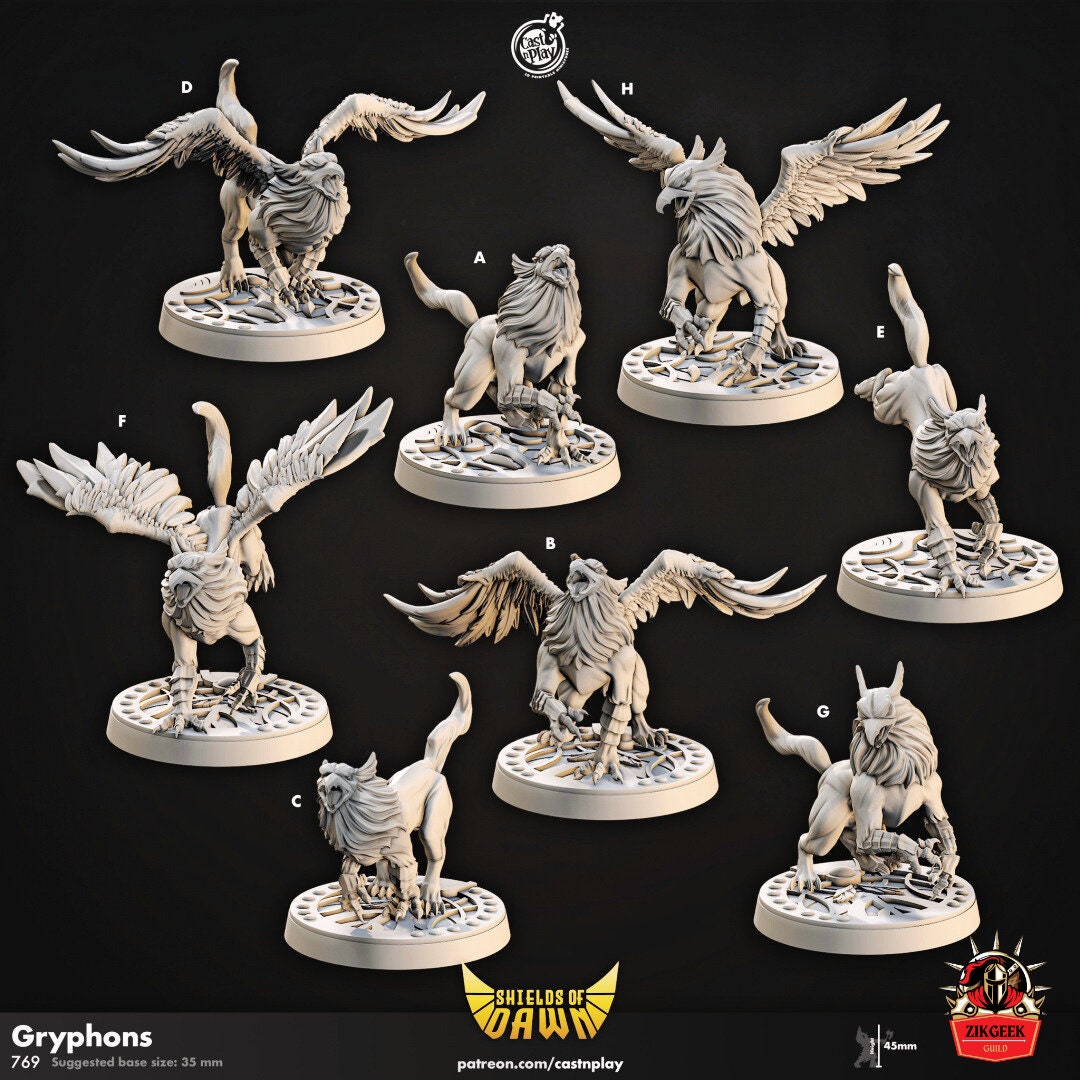 Gryphons Fighter Dnd Miniature Dungeons and Dragons Mini Hero Dungeon ...