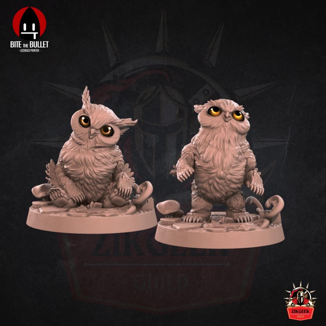 Owlbear Cubs Horror Monster Enemy Miniature Dungeons and Dragons Mini ...
