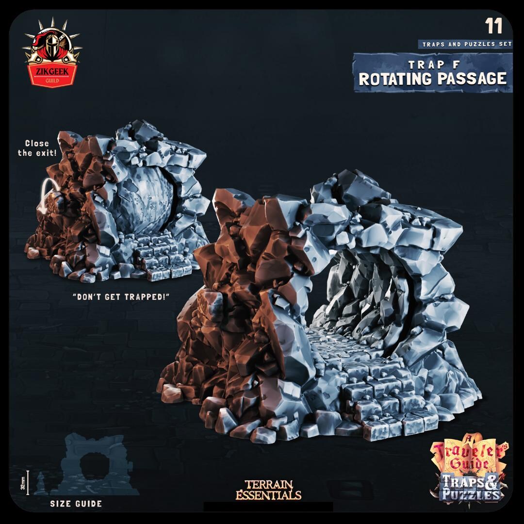 Rotating Passage Traps and Puzzles Furniture Terrain Miniature Dungeons and Dragons Mini Hero ...