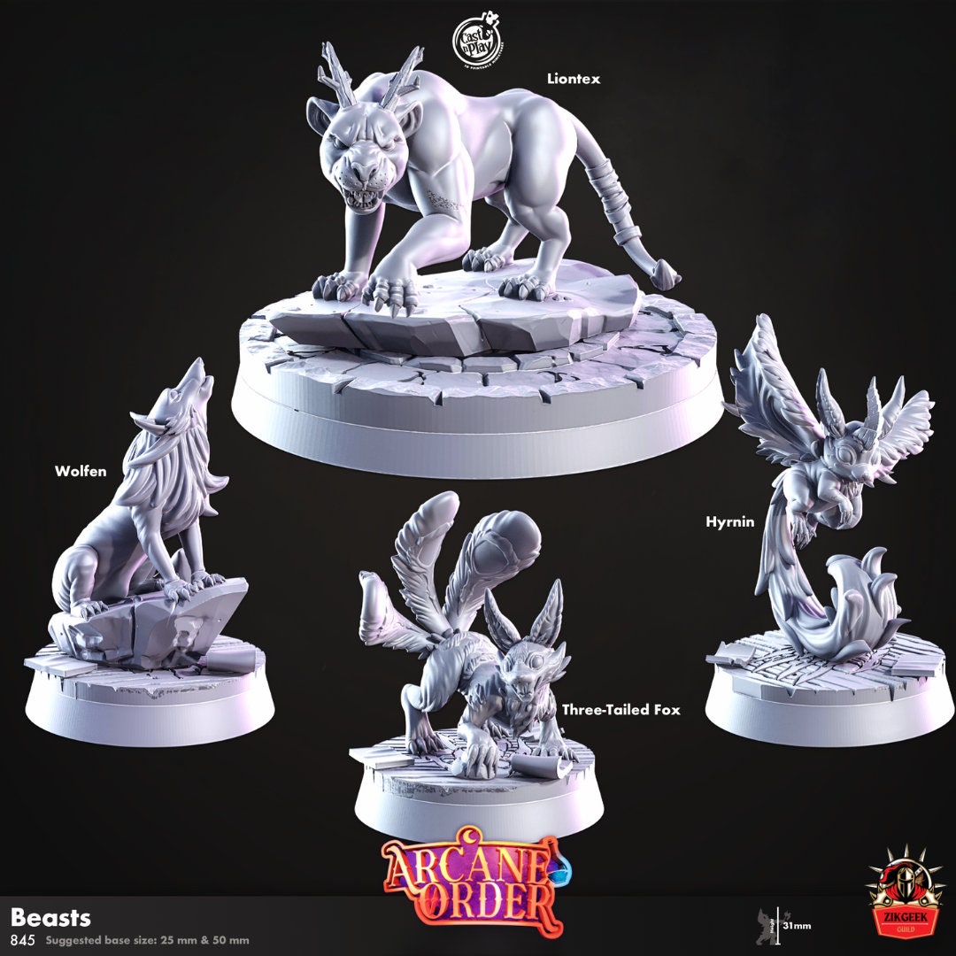 Magik Beasts & Pets Miniatures: 28/32/38mm Fantasy RPG Mini for Dnd ...