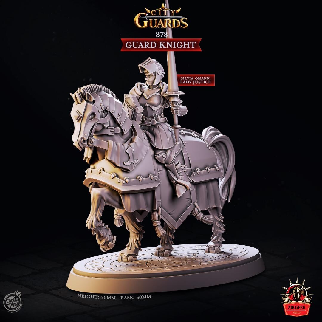 Guard Knight Miniature: 28/32/38mm Fantasy RPG Mini for Dnd, TTRPG - Etsy