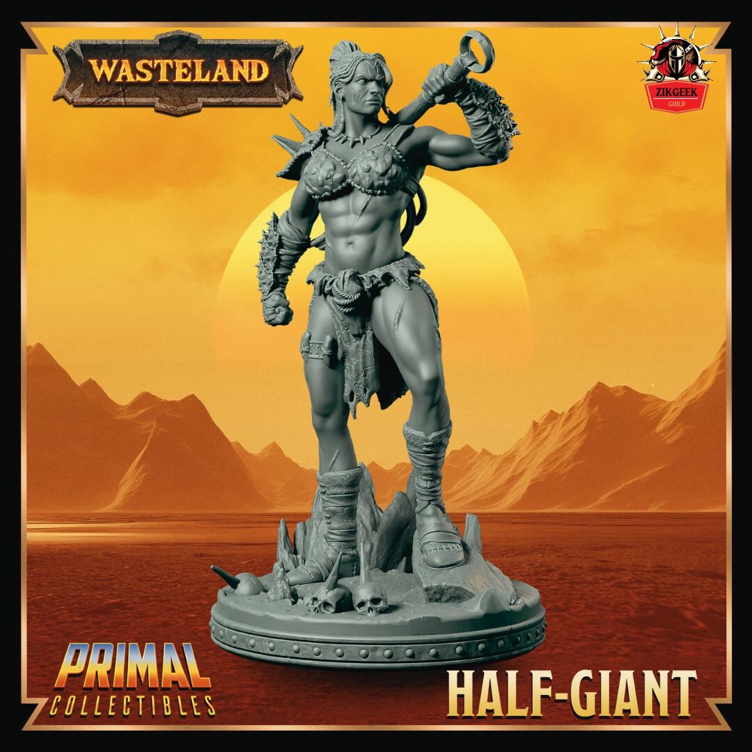 Female Half-giant Warrior Miniature: 28/32/38mm Fantasy RPG Mini for ...