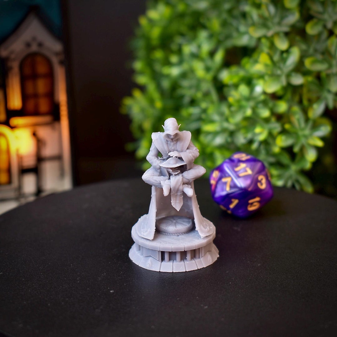 Elf Male Wizard, Sorcerer Miniature: 28/32/38mm Fantasy RPG Mini for ...