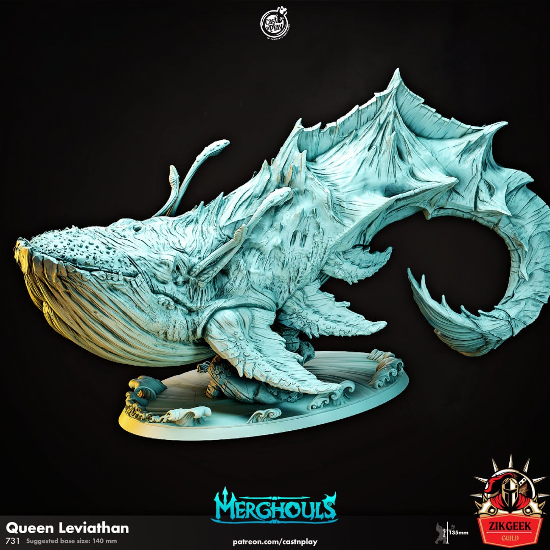 Queen Leviathan Miniature: 28/32/38mm Fantasy RPG Mini for Dnd, TTRPG ...