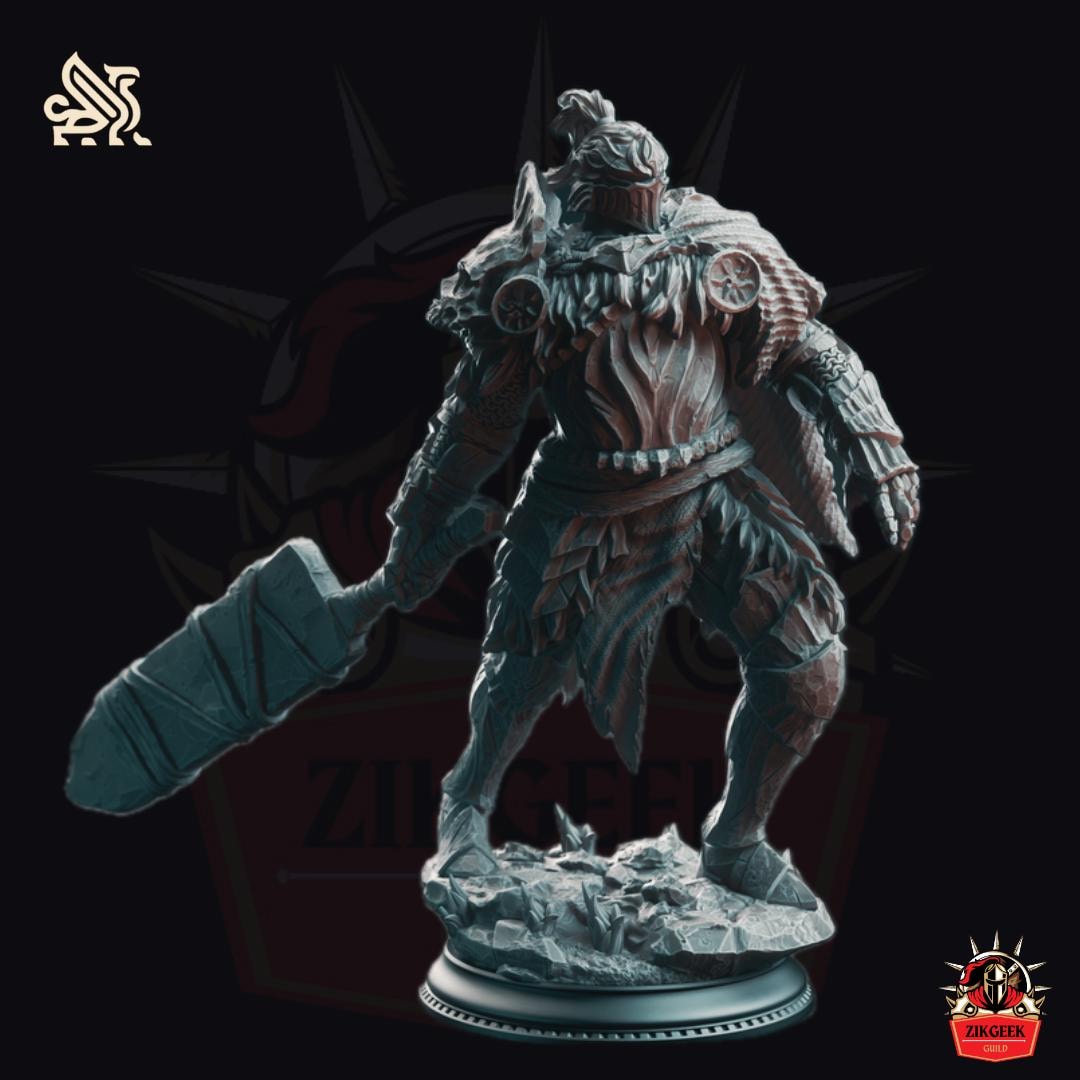 Goliath Knight Berserker Miniature: 28/32/38mm Fantasy RPG Mini for Dnd ...