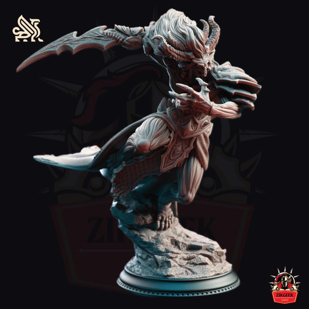 Demon Fallen Corrupted Warrior Fighter Enemy Dnd Miniature Dungeons and ...