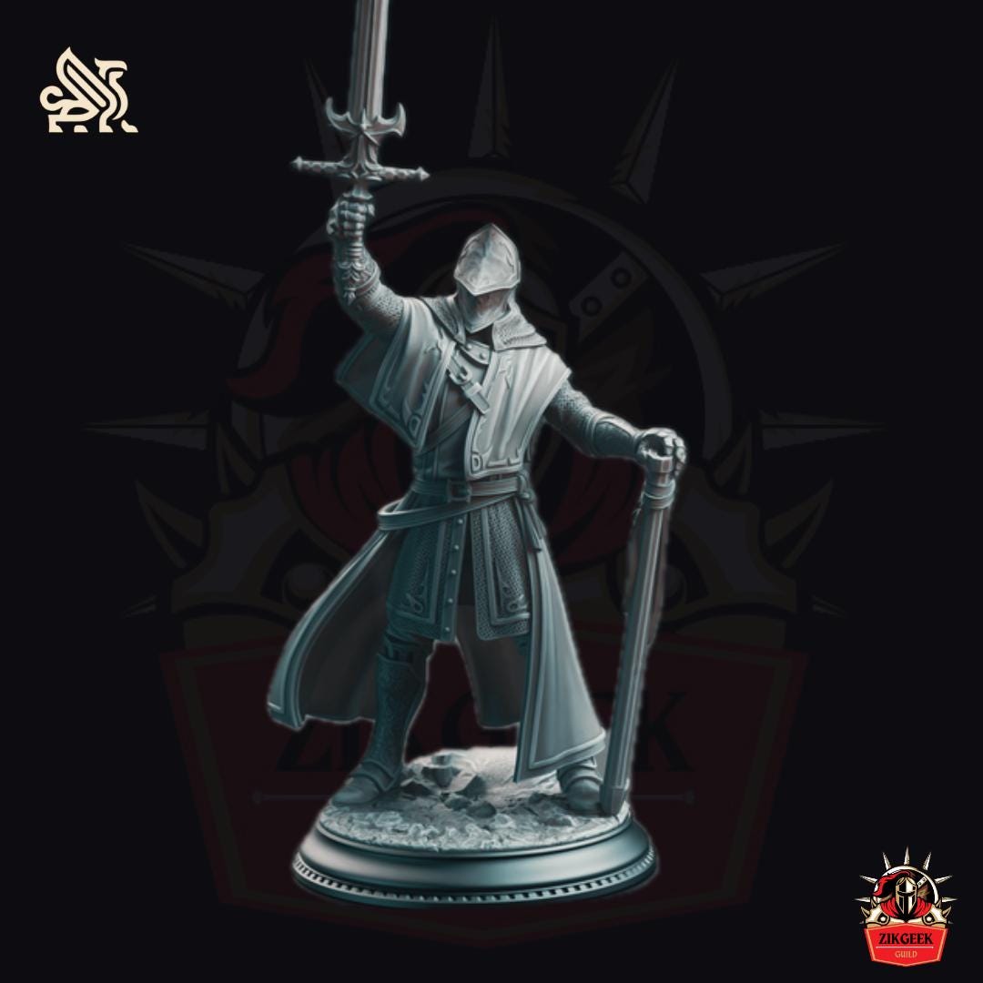 Priest Knight Warrior Fighter Dnd Miniature Dungeons and Dragons Mini ...