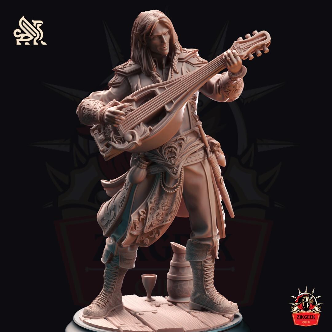 Elven Bard Fighter Dnd Miniature Dungeons and Dragons Mini Hero Dungeon ...