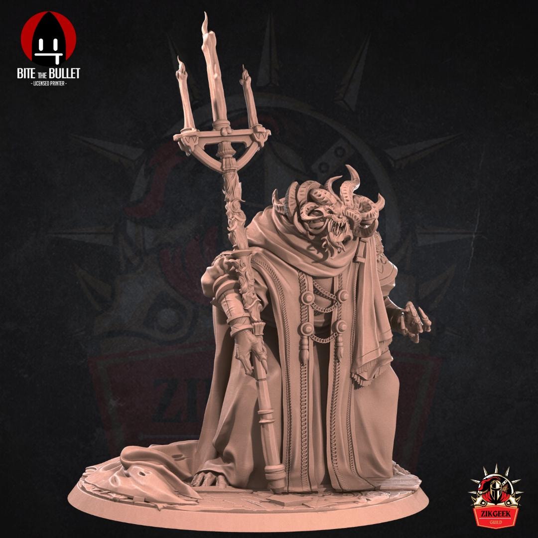 Blood Boss, Dark Lord Miniature: 28/32/38mm Fantasy RPG Mini for Dnd ...
