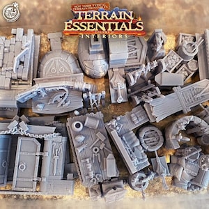 Dungeon Walls & Doors Terrain Set: 28/32/38mm Fantasy RPG Miniatures ...