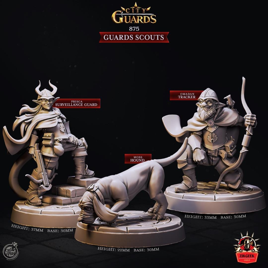Guard Scouts Miniature: 28/32/38mm Fantasy RPG Mini for Dnd, TTRPG - Etsy