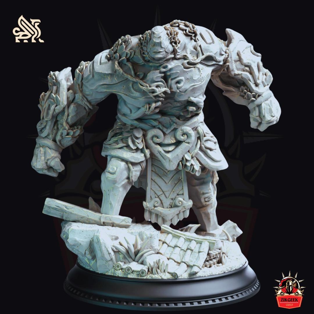 Jade Golem Guard Boss Miniature: 28/32/38mm Fantasy RPG Mini for Dnd ...