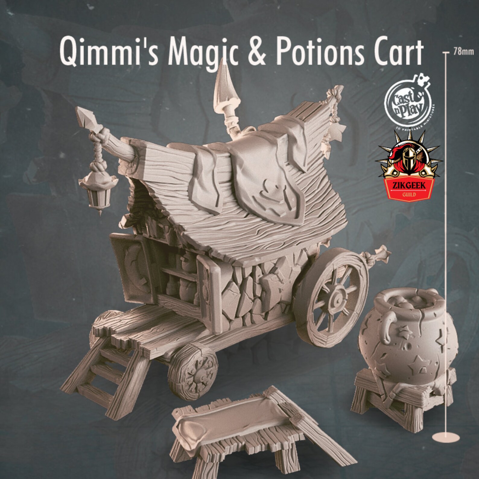Witch Magic Potions Cart Dnd Terrain Miniature Dungeon Hero - Etsy