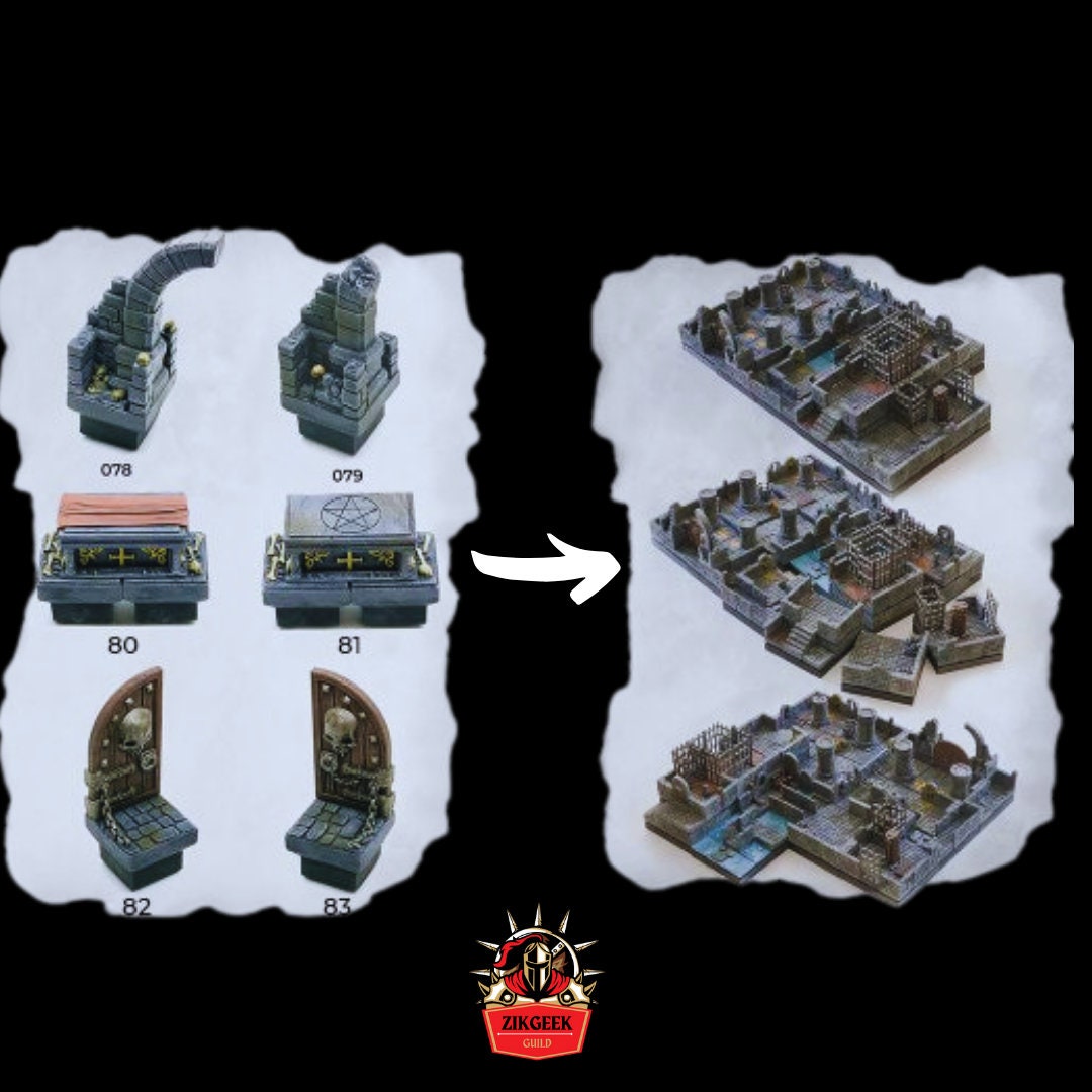 Modular Rocky Terrain, Dungeon Altar Tile, Door Stone Ruins, Dnd ...