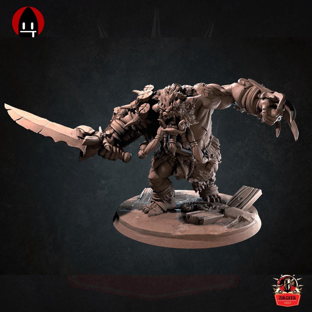 Bugbear Warrior Miniature: 28/32/38mm Fantasy RPG Mini for Dnd, TTRPG ...