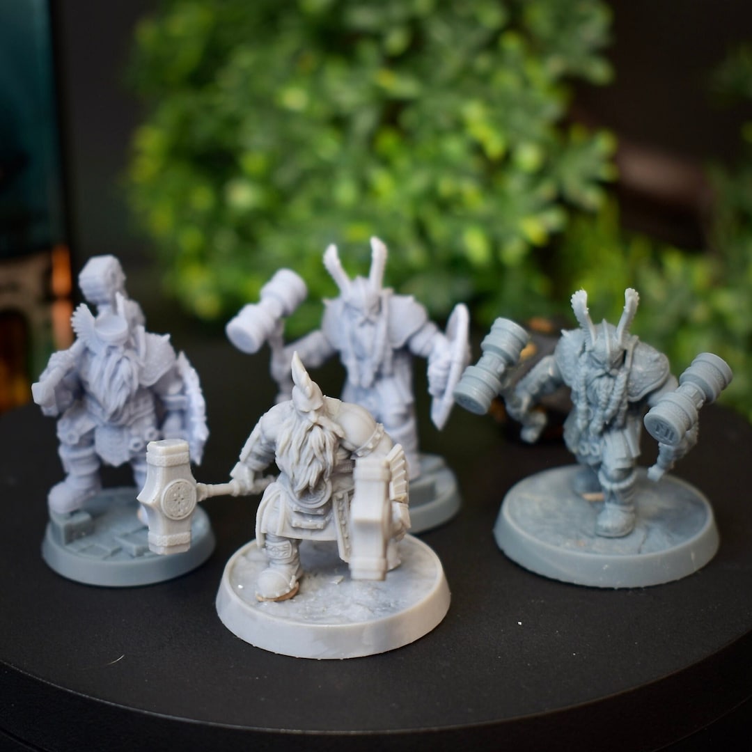 Dwarfs Warriors Miniature Set: 28/32/38mm Fantasy RPG Mini for Dnd ...