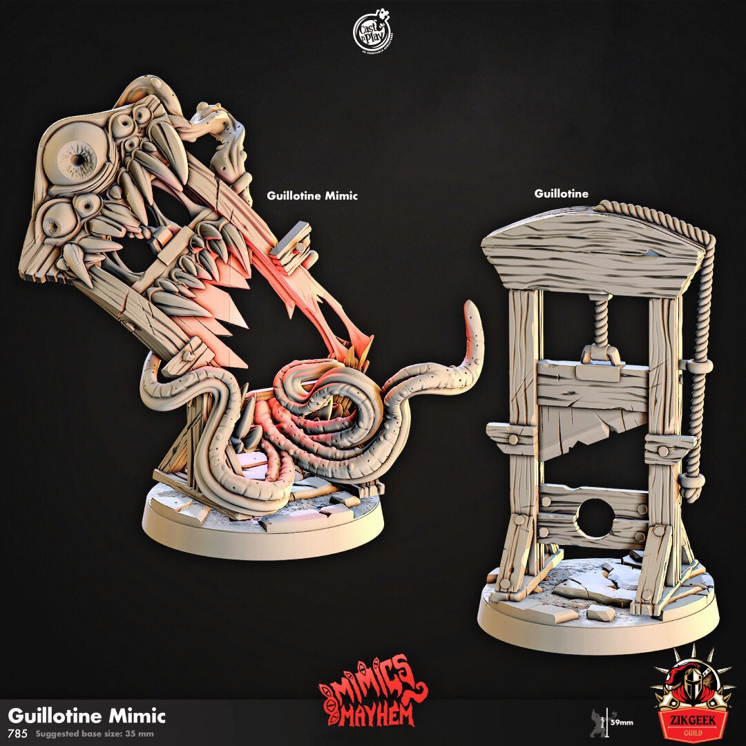 Guillotine Mimic Monster Creature Miniature: 28/32/38mm Fantasy RPG ...