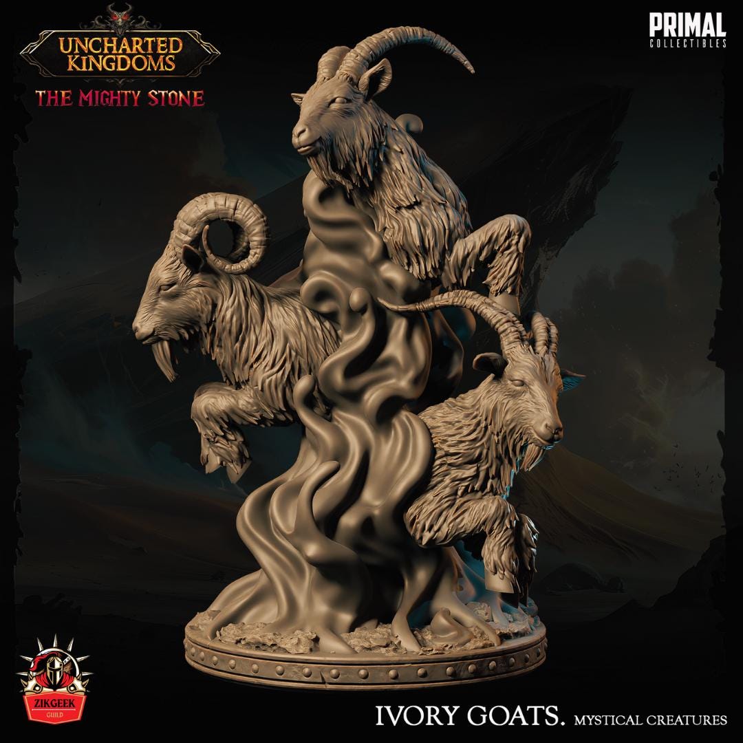 Mystical Goats Miniature: 28/32/38mm Fantasy RPG Mini for Dnd, TTRPG - Etsy
