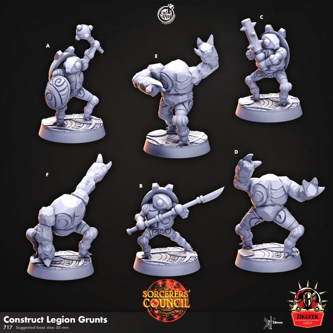 Magician Golems Grunts Dnd Enemy Miniature Masters of Dungeon Hero ...