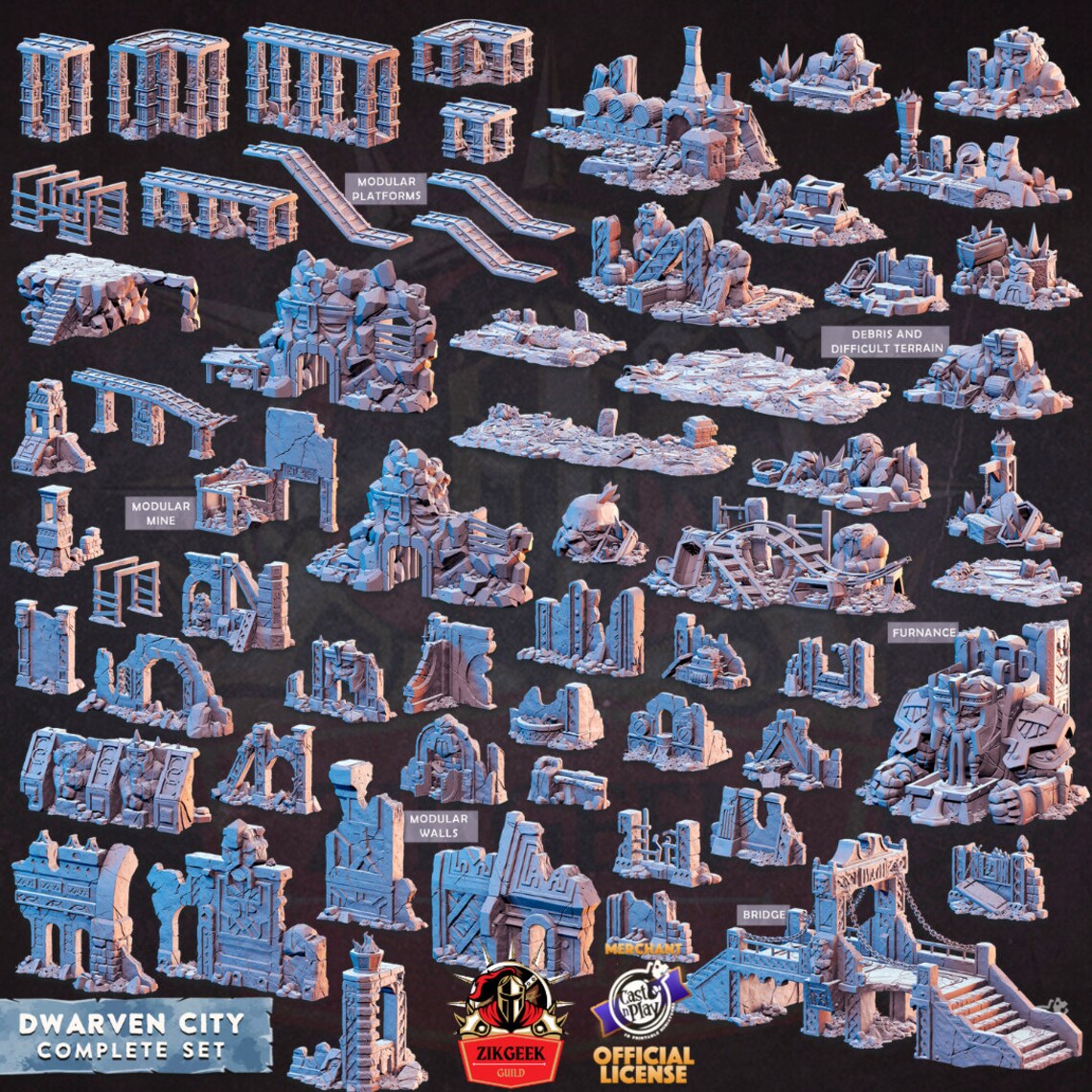 Dwarf Mine Coal Trolley Modular Platforms Dnd Miniature - Etsy