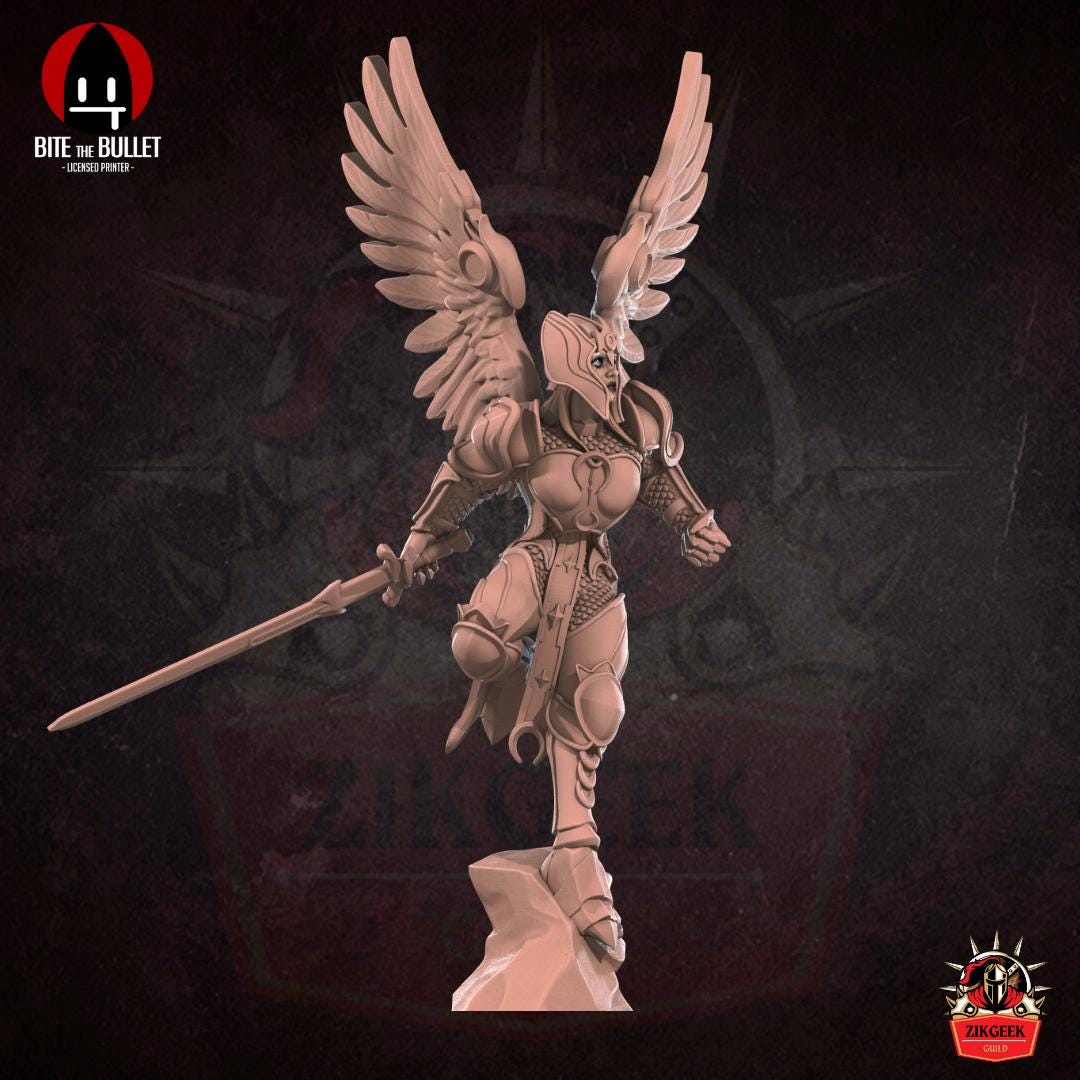 Aasimar Paladin Miniature: 28/32/38mm Fantasy RPG Mini for Dnd, TTRPG ...