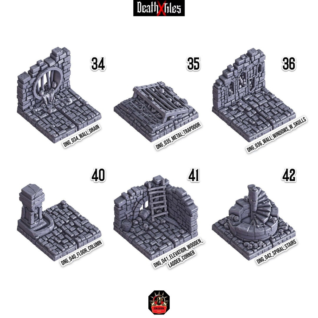 Modular Stone Tiles Dungeon, Dungeon Ruins, Dnd Accessories, RPG Games ...