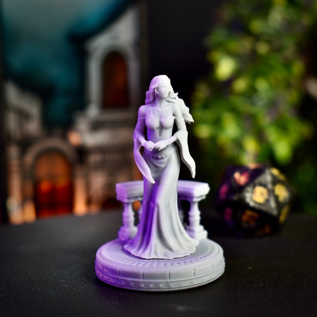 Human Female Mystic Wizard Miniature: 28/32/38mm Fantasy RPG Mini for ...