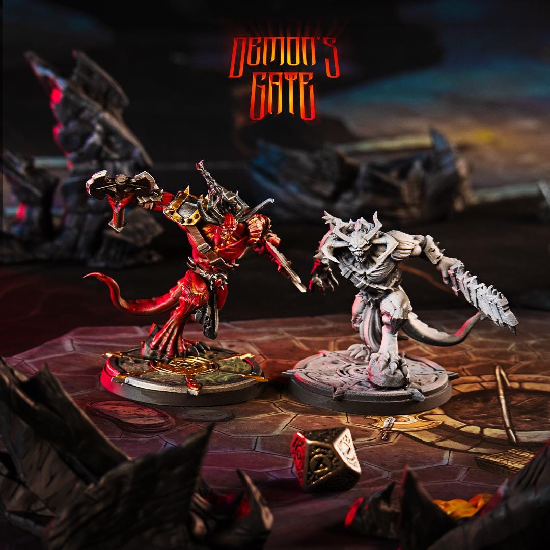 Demons Berserkers Miniatures: 28/32/38mm Fantasy RPG Mini for Dnd ...