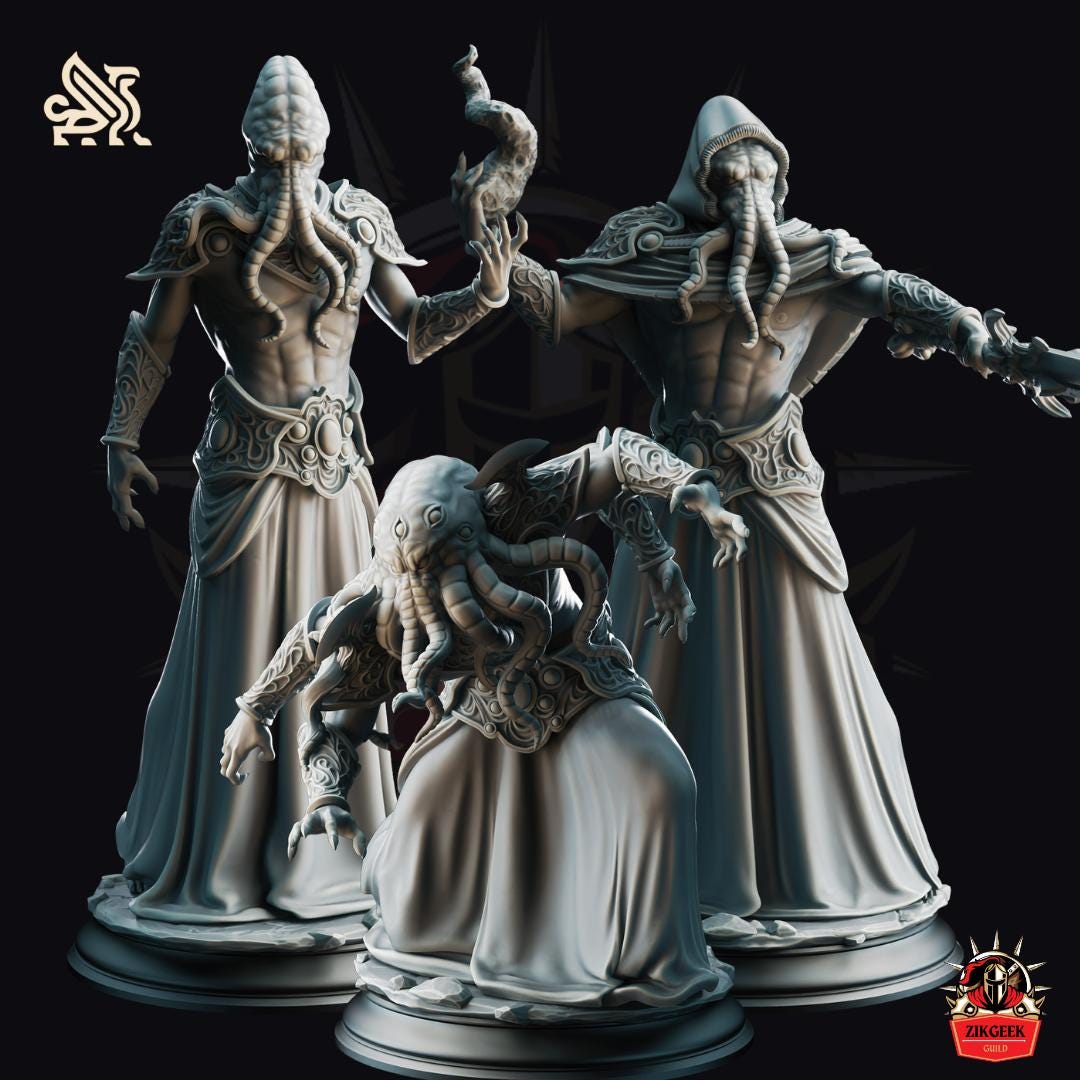 Creature Flayers of Hendrak Miniatures: 28/32/38mm Fantasy RPG Mini for ...